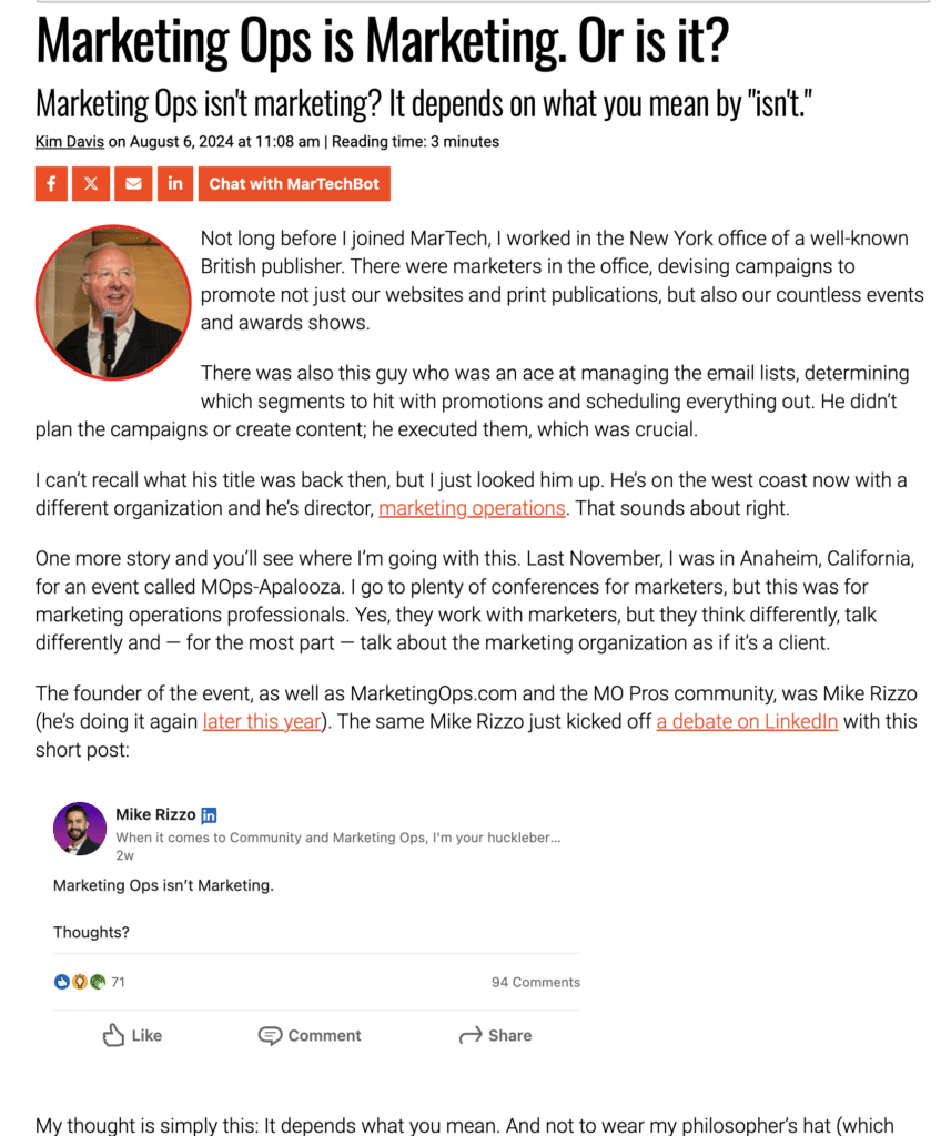 Marketing Ops: To Be or Not To Be Marketing - Marketing Operations